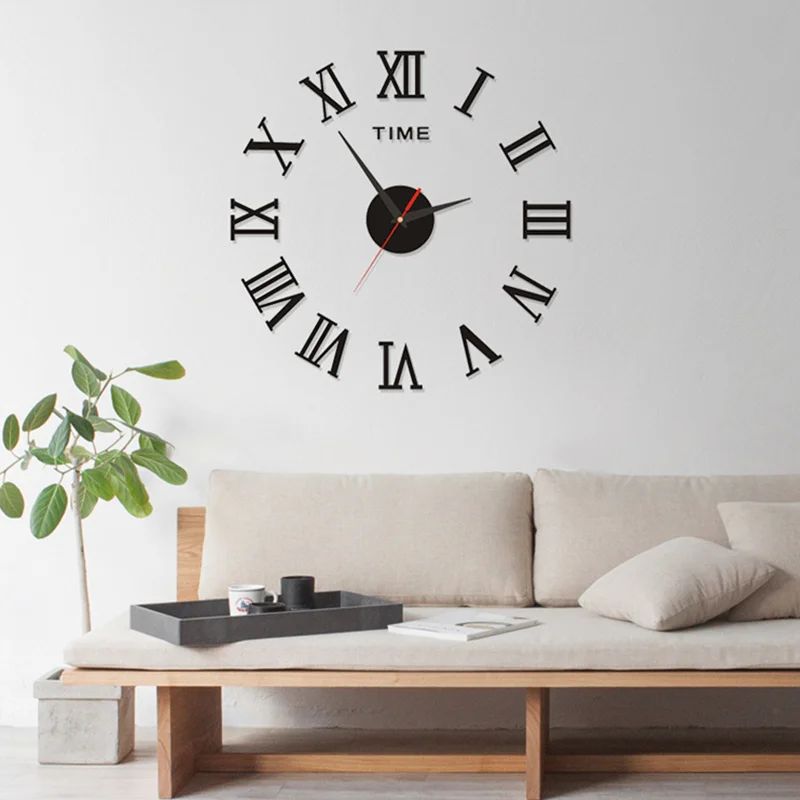 1pc DIY 3D Acrylic Roman Digital Wall Clock Design Mirror Wall Clock ...