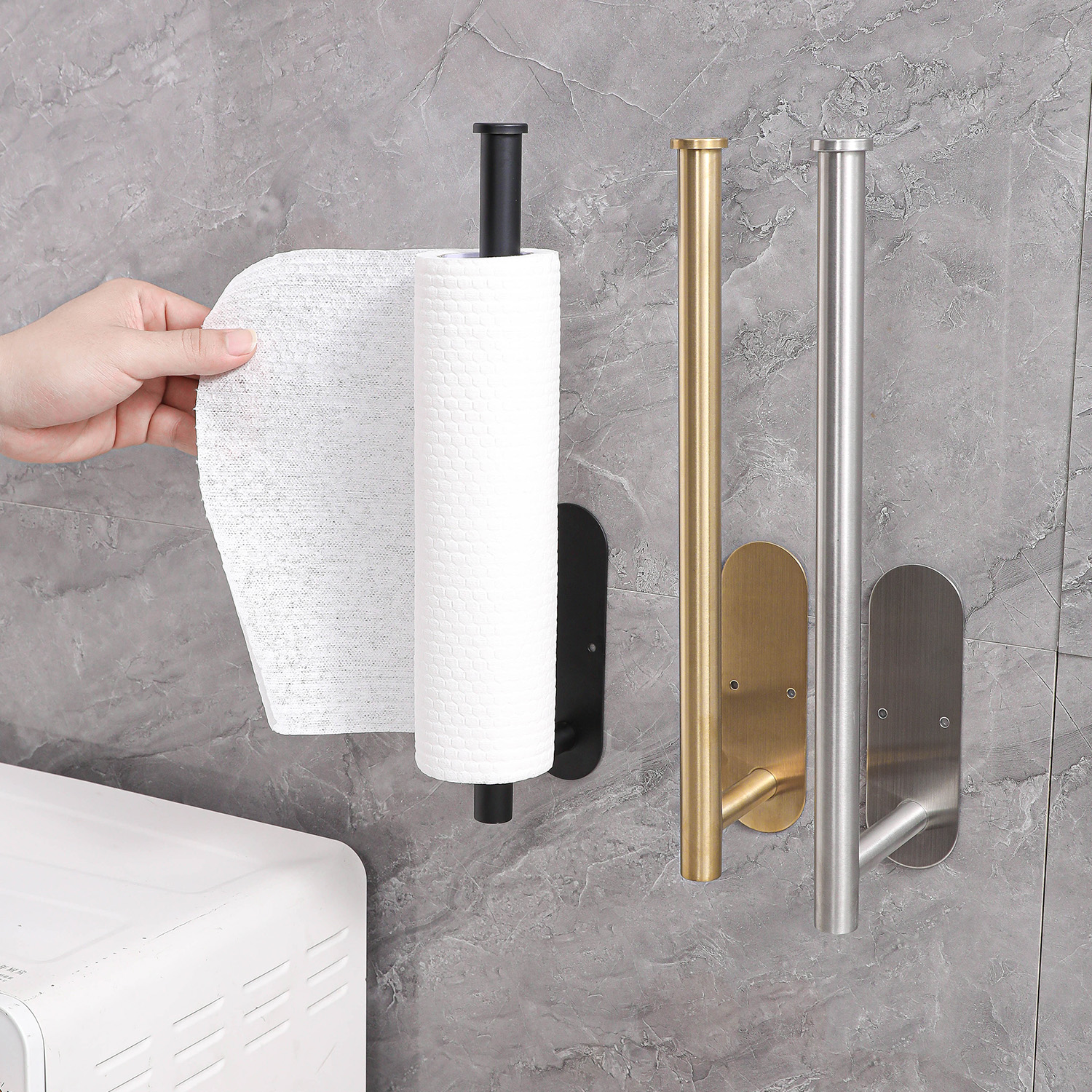 1pc Tissue Holder, Bathroom, Lower Cabinet Self-Adhesive, Can Be ...