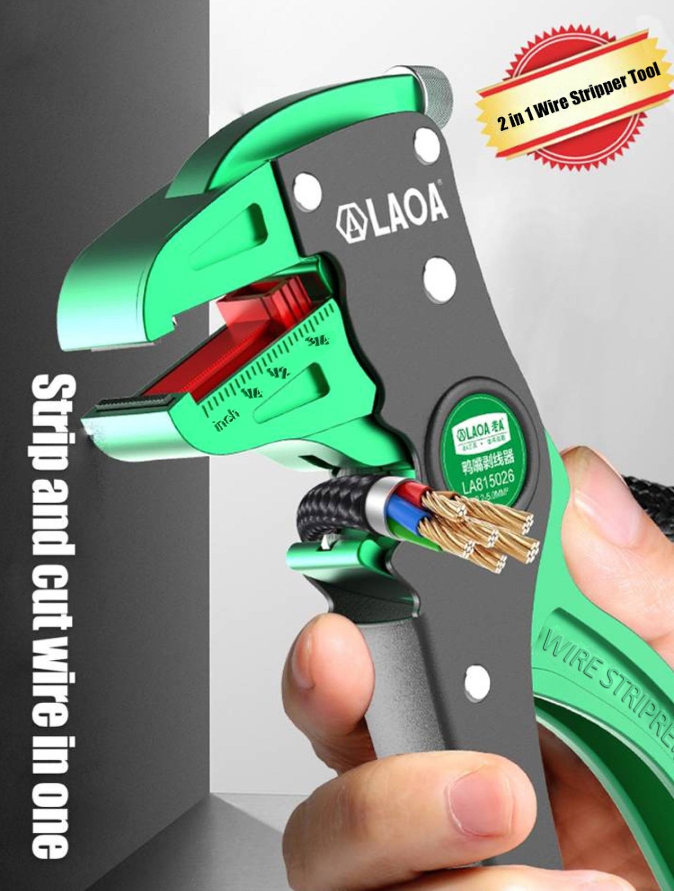 1pc Automatic Wire Stripper and Cutter, 2 in 1 Wire Stripper Tool ...