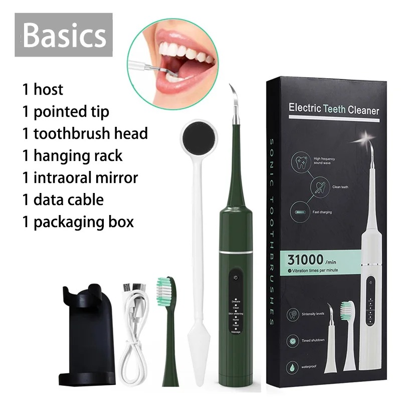Electric Ultrasonic Teeth Cleaner Dental Calculus Remover Waterproof ...