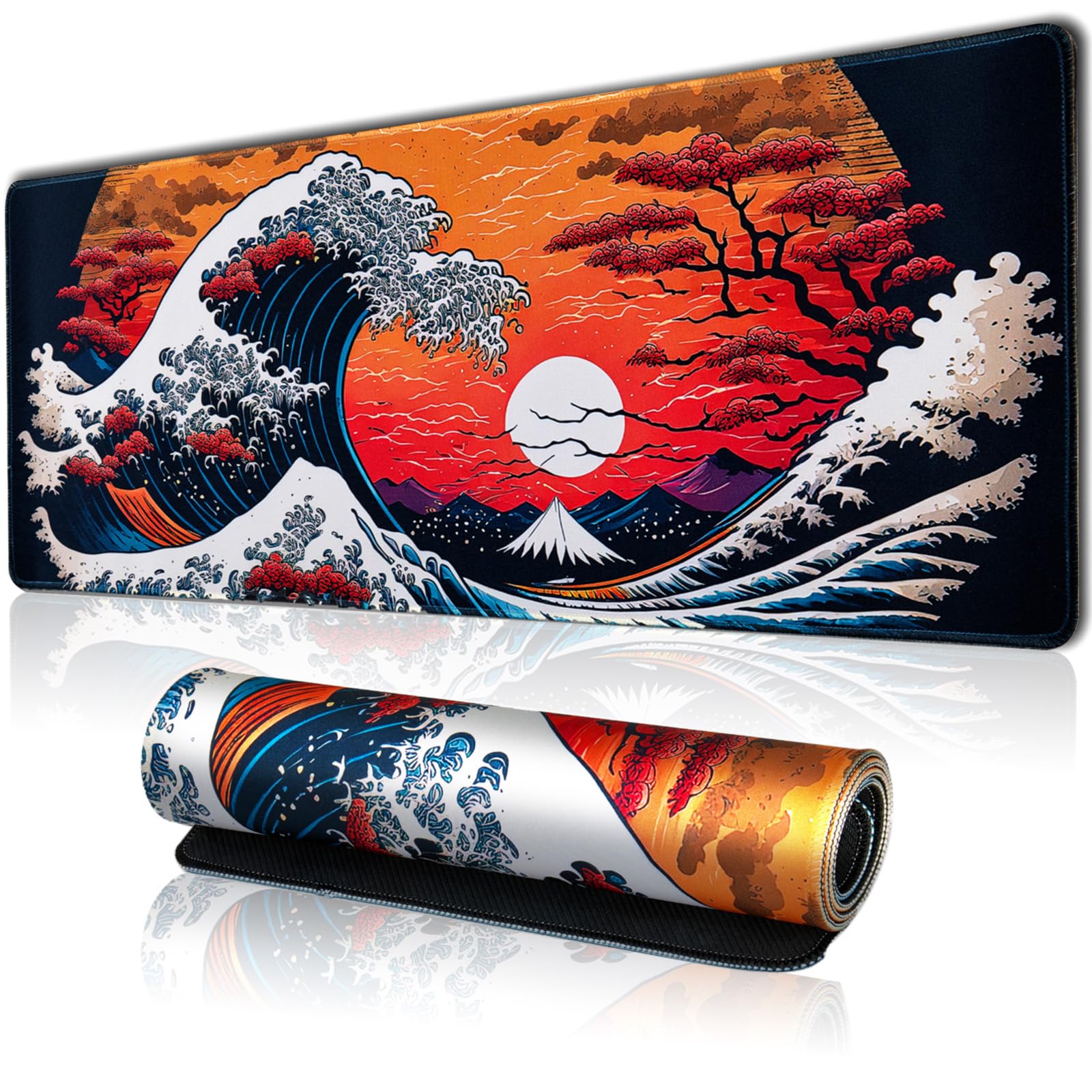 Large Gaming Mouse Pad for Desktop Stitched Edges Waterproof Non Slip ...