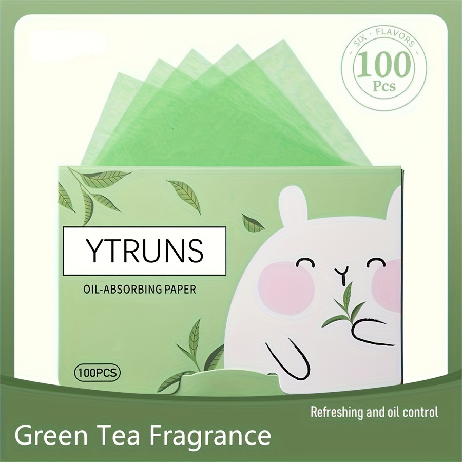 100pcs Green Tea Fragrance Oil-Absorbent Oil-Absorbent Paper Paper Men ...
