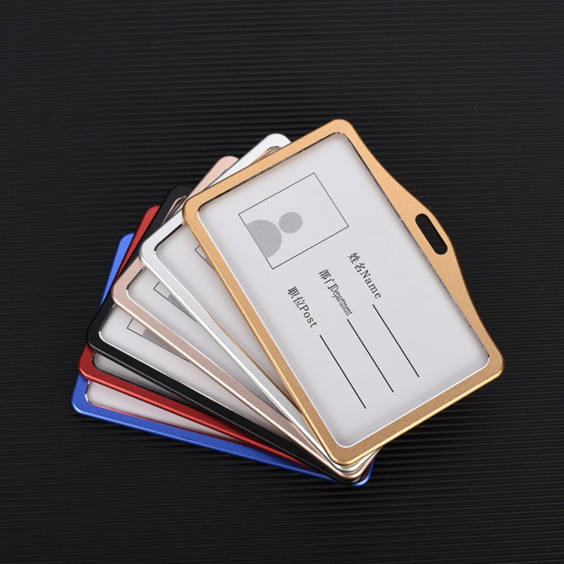 Aluminum alloy horizontal Clip rope metal office card holder ID card ...