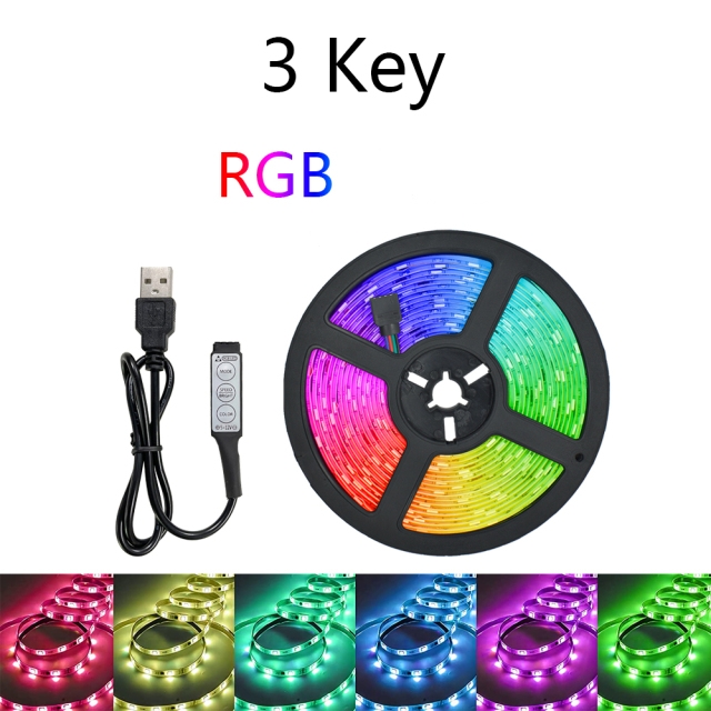 3key LED Strip Light RGB LED Light Strip LED Tape Lights Color Changing ...