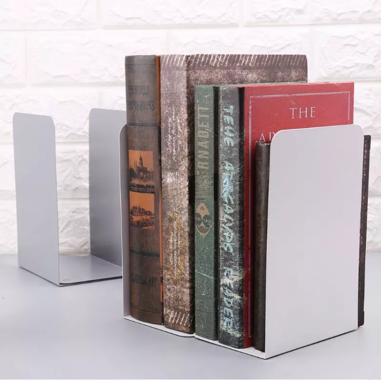 1 Pair Metal L-Shaped Book Riser Shelves Simple Storage Decorative ...