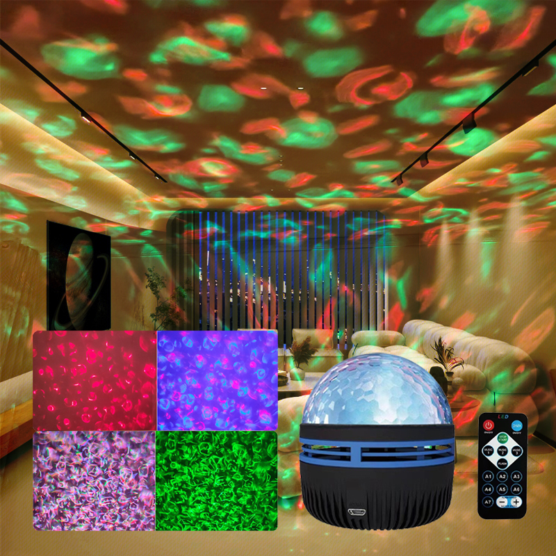 1pc LED Star Projector Ocean Wave And Nebula Night Light Room Rotating ...