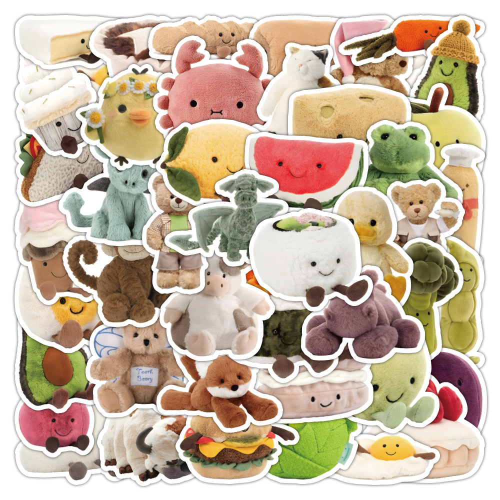 50 Sheets Cross-Border Plush Toy Graffiti Stickers Unique Creative ...