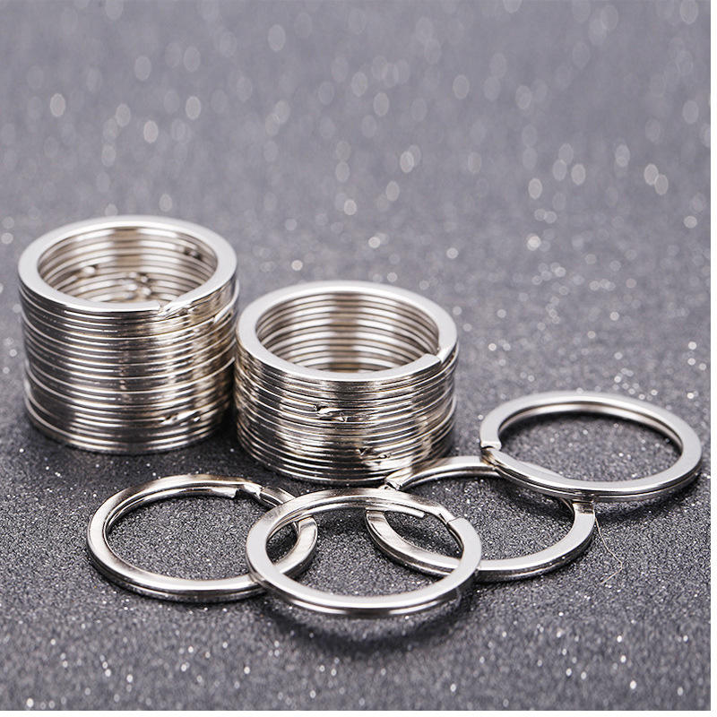 5pcs Stainless Steel Hole Key Ring Key Chain Round Split Keychain ...