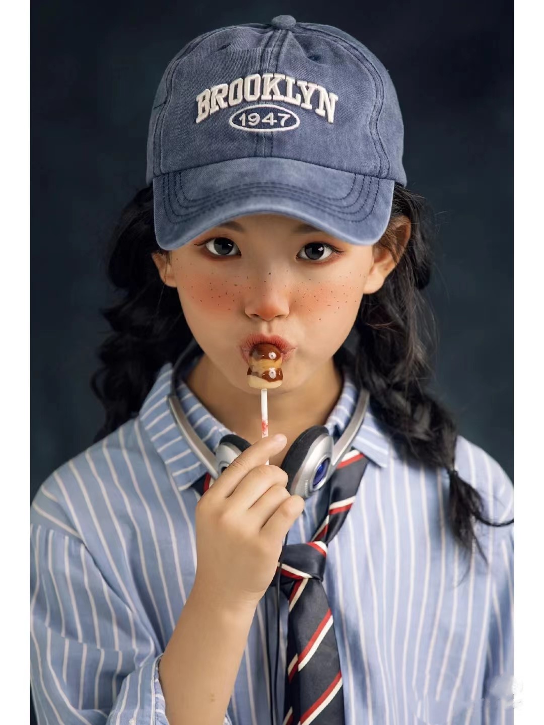 Vintage Embroidered Baseball Cap – Washed Denim Wide Brim Unisex Sun ...