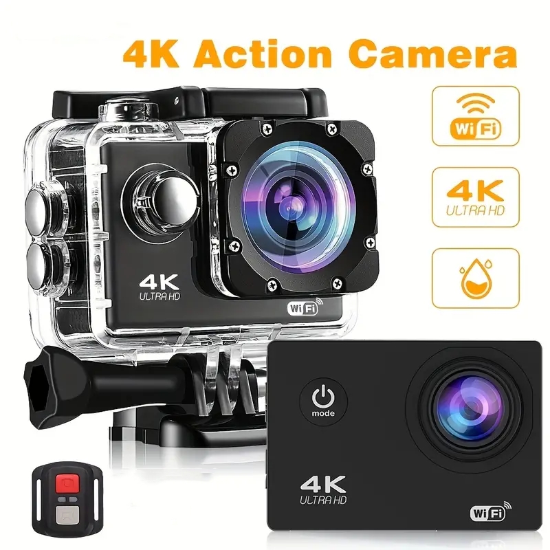 4K Rugged Action Camera - Wide-Angle, Waterproof, WiFi, Stabilization ...