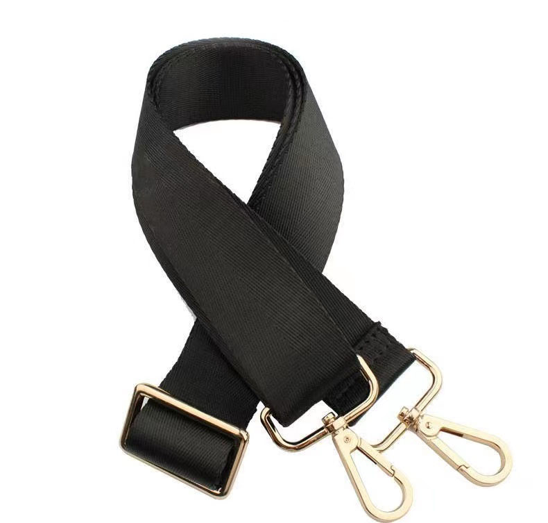 3.8cm wide black herringbone crossbody bag strap Solid color single ...