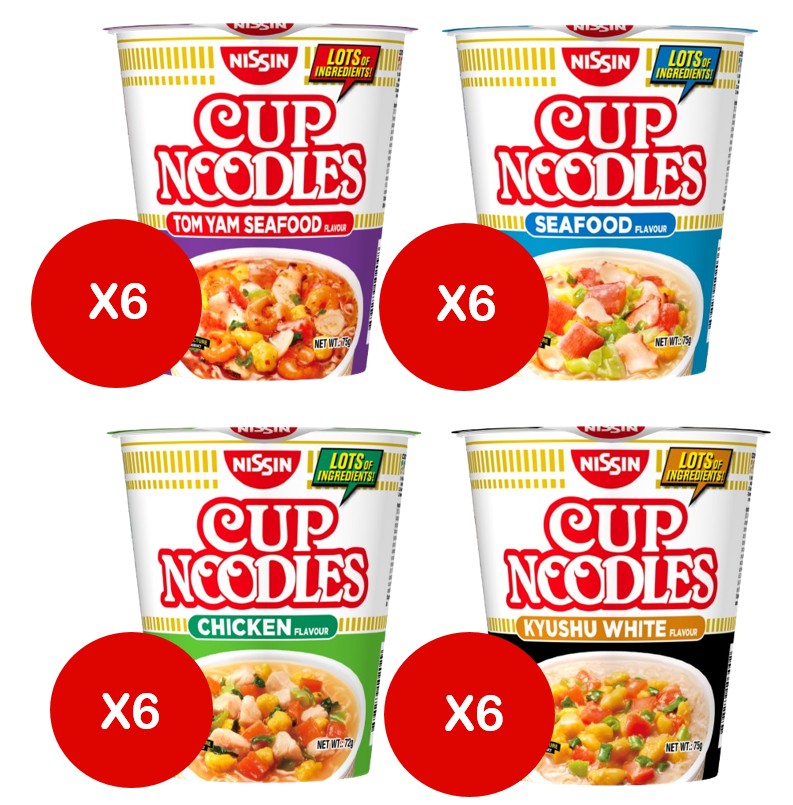 [1 Carton] Nissin Cup Noodles Assorted (24x75g) | Shopee Singapore