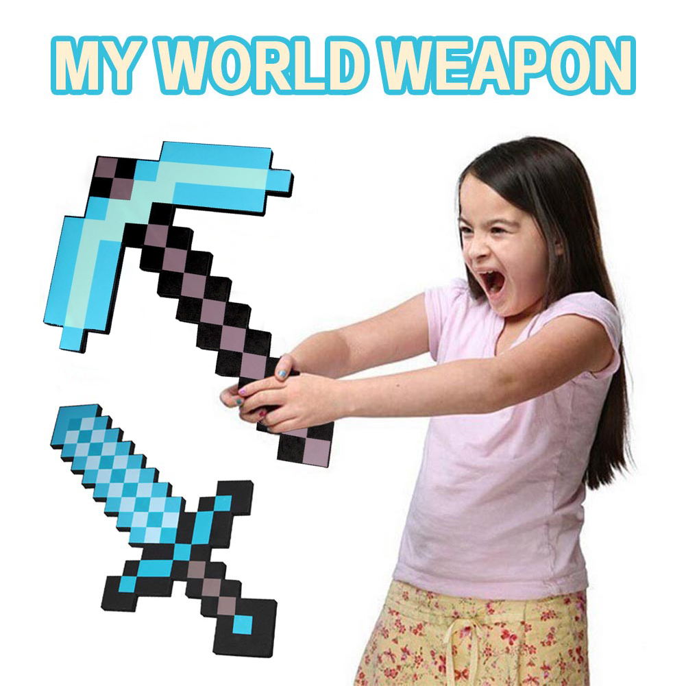 Minecraft Toy EVA Foam Diamond Pickaxe Sword Toy Action Figure Toys ...