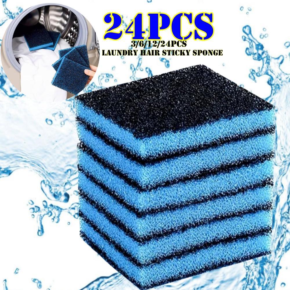 3/6/12/24pcs, Laundry Hair Sticky Sponge For Washing Machine, Reusable ...