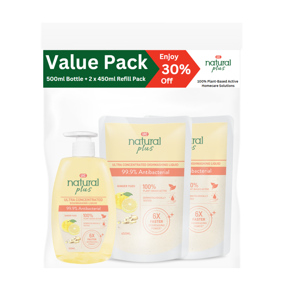 UIC Natural Plus Ultra Concentrated Diswashing Liquid, 99.9% ...