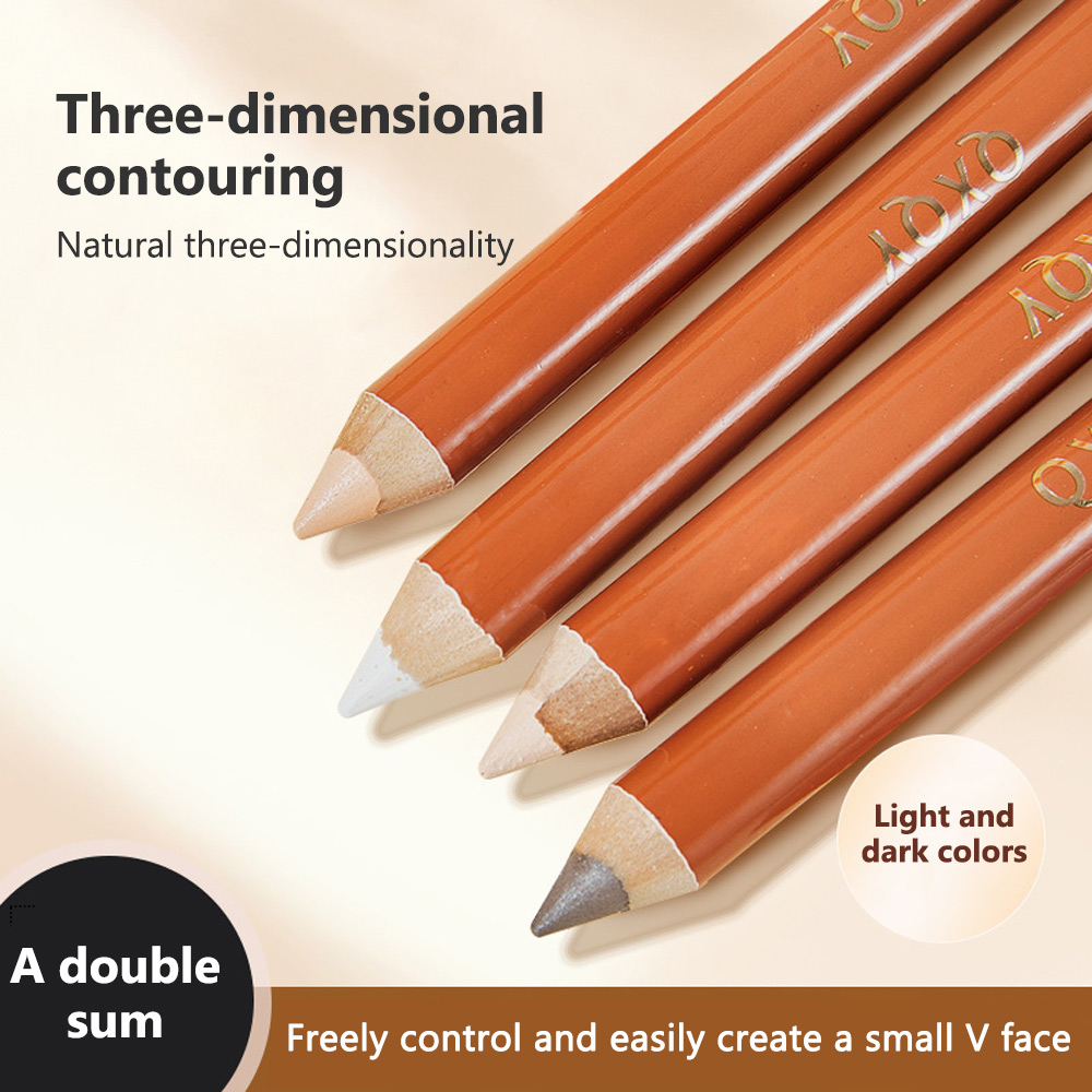 QXQY Dual-ended Natural Highlighting Shadow Pencil, Nose Bridge, Long ...
