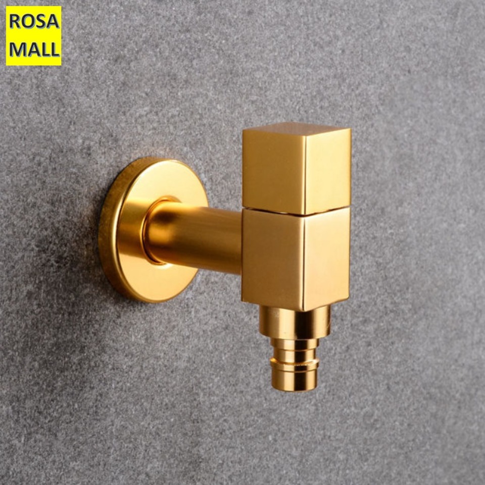 High Quality Bathroom Stainless Steel Gold Black Wall Bib Tap with ...