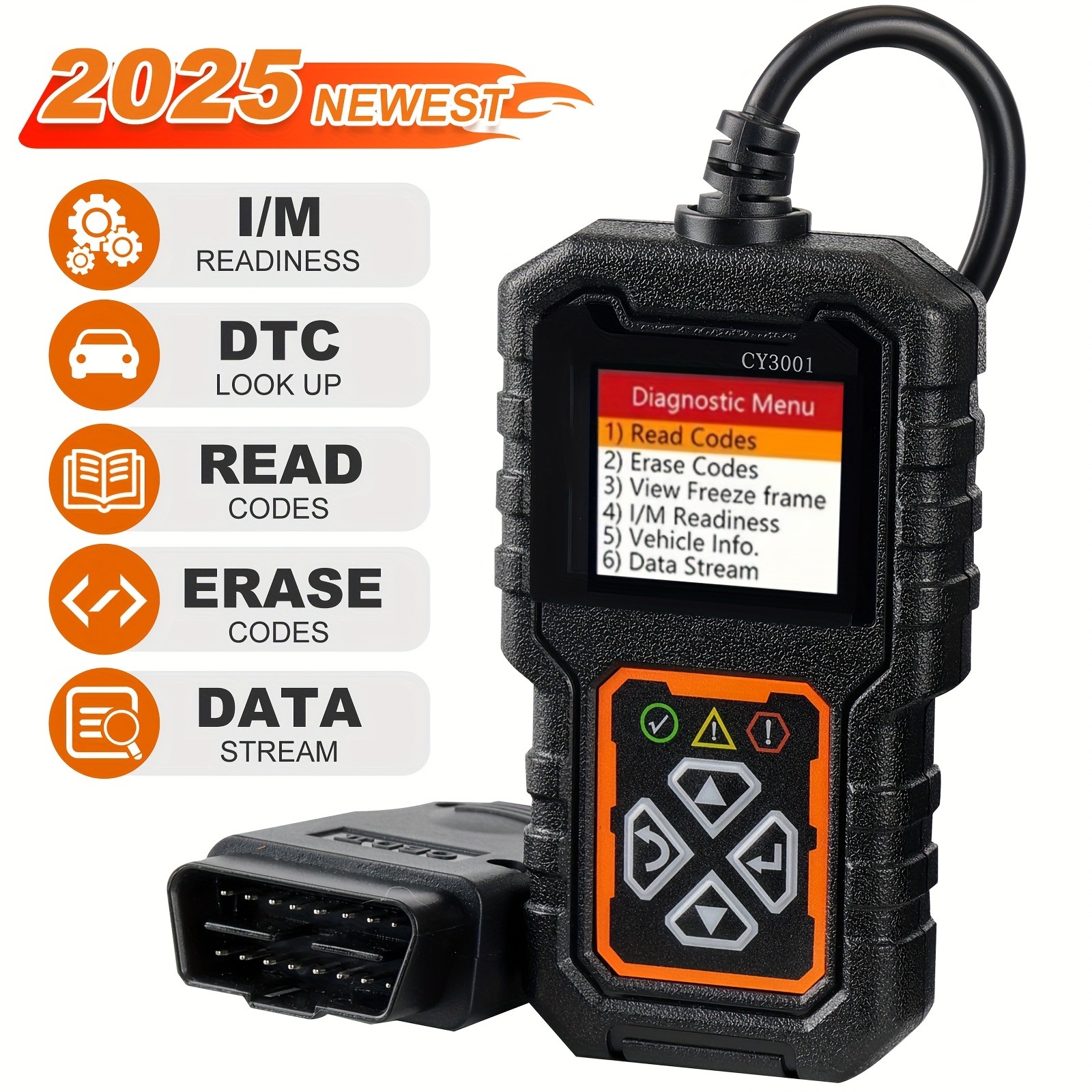 OBD2 Scanner - Diagnostic Tool to Read & Erase Engine Faults for All ...