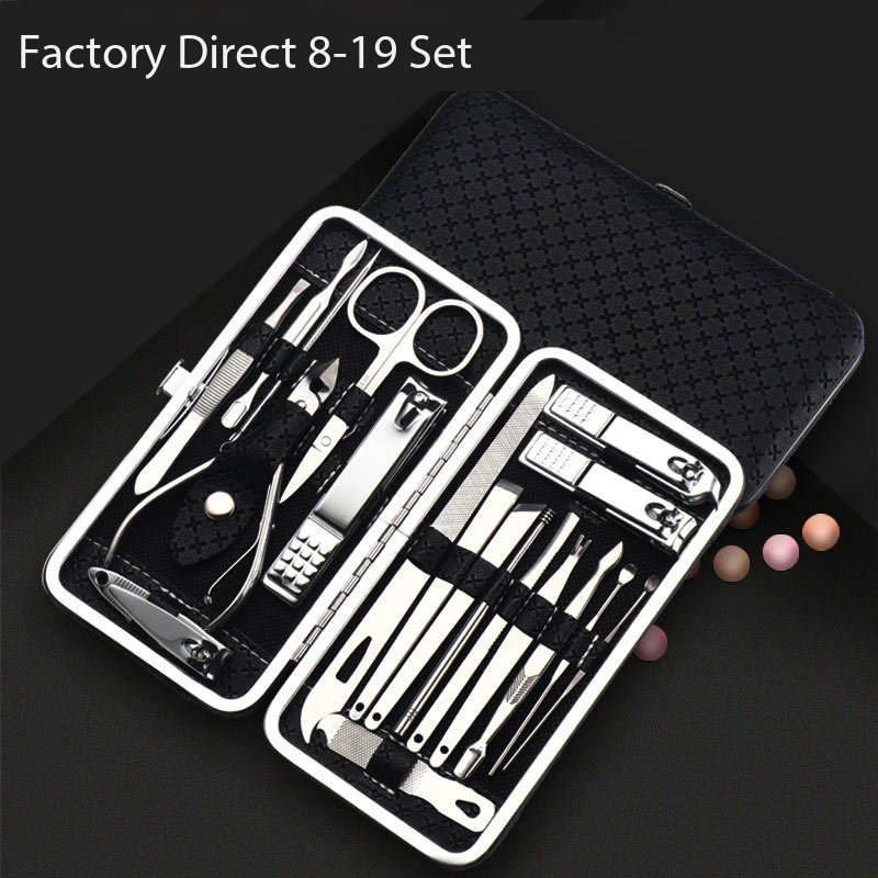 19pc/set manicure tool set pedicure set foot spa nail cutter set with ...