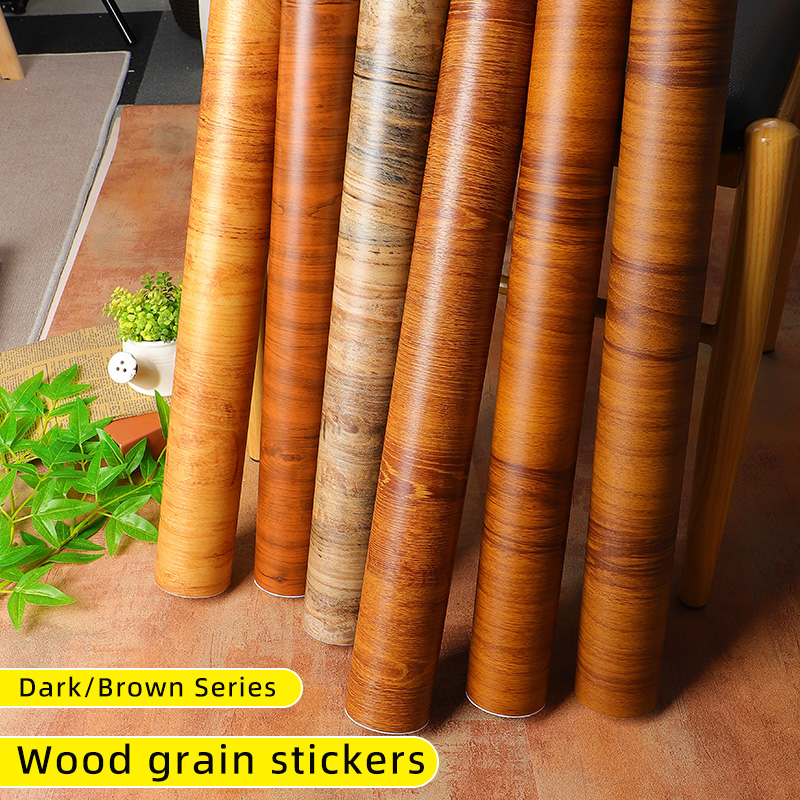 1 Roll 5 Meters Long, Wood Grain Stickers, Dark Color Series, Contact ...