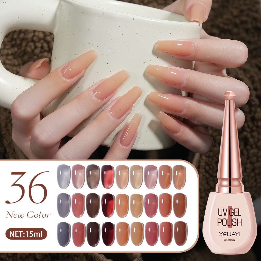 XEIJAYI 1Pc 15Ml 36Colors Ice Gel Nail Polish Set, Semi-Permanent & Soak Off, Led Art Tools For ...