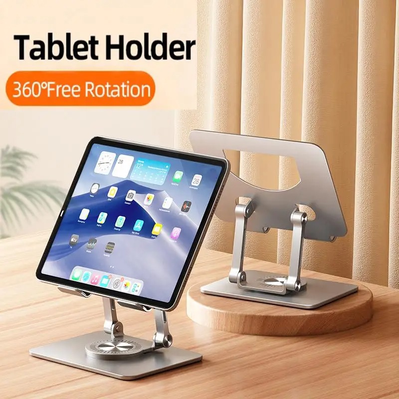 360° Rotatable Tablet Stand Adjustable Foldable Desktop Stand Holder ...