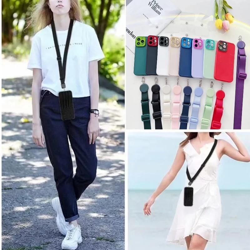 Mobile phone case strap can be diagonally crossed, detachable, and ...