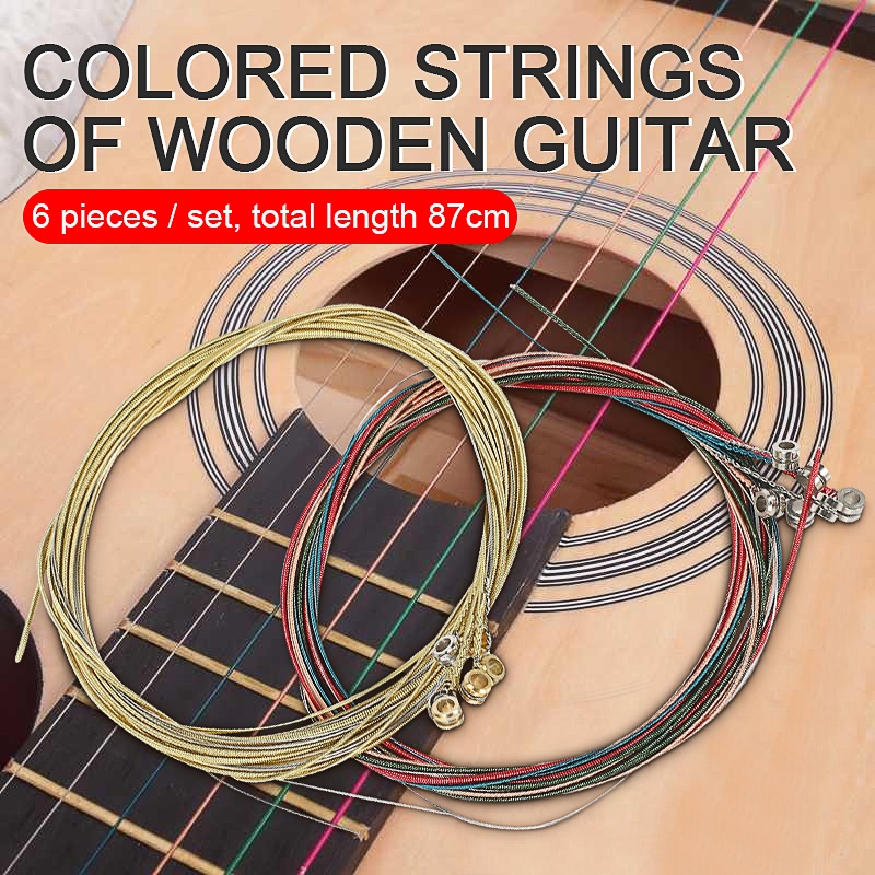 Guitar strings folk music wooden guitar brass red copper color strings ...