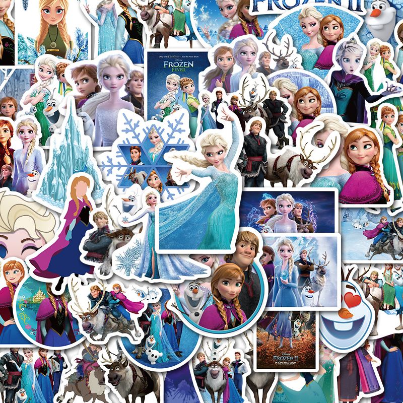 50 Ice and Snow Adventure Stickers Cartoon Anime Movie Surrounding Elsa ...