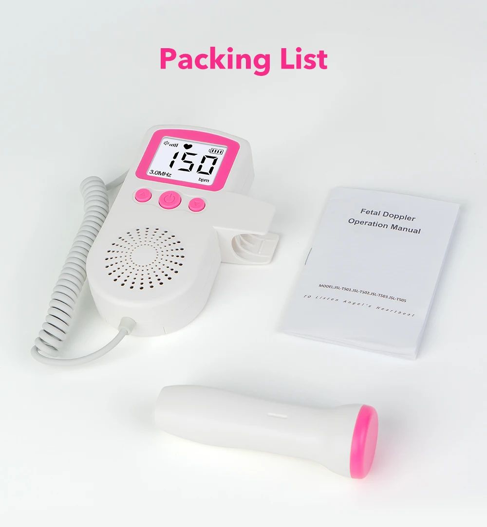 2.5MHz Ultrasound Doppler Fetal Portable Baby Monitor Pregnancy Women ...
