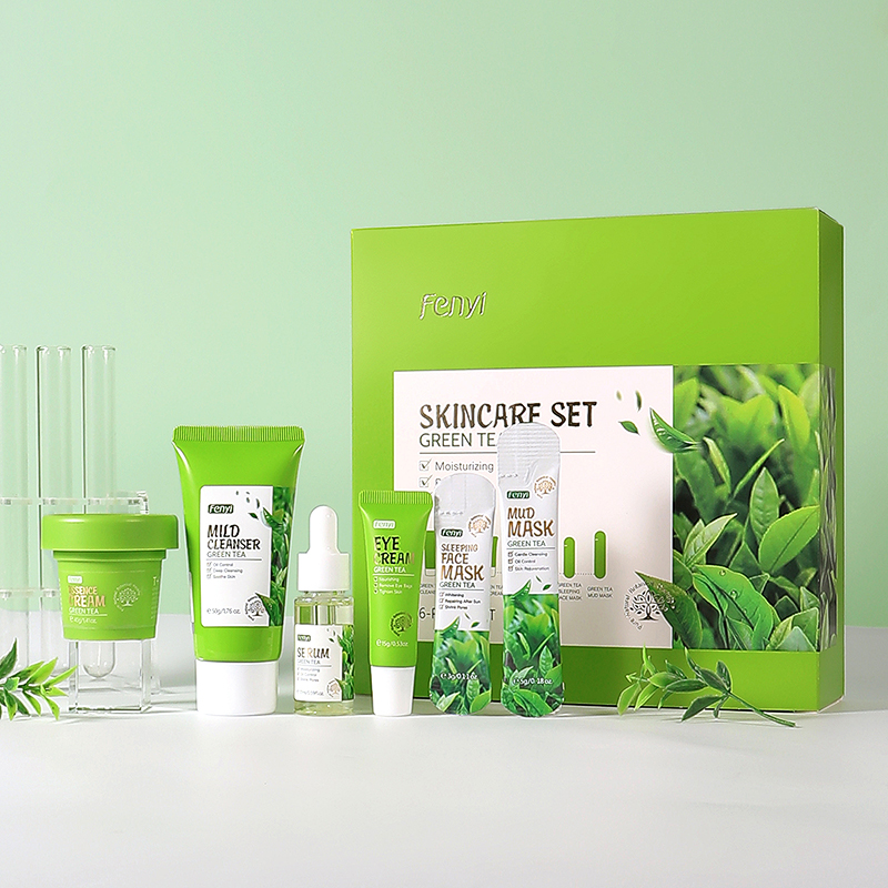 Fenyi Lighten Acne Marks Green Tea Skincare Set (6 Pcs) | Shopee Singapore