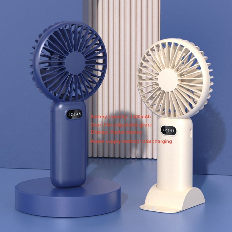 1-piece handheld small fan USB charging desktop small fan 5-speed ...