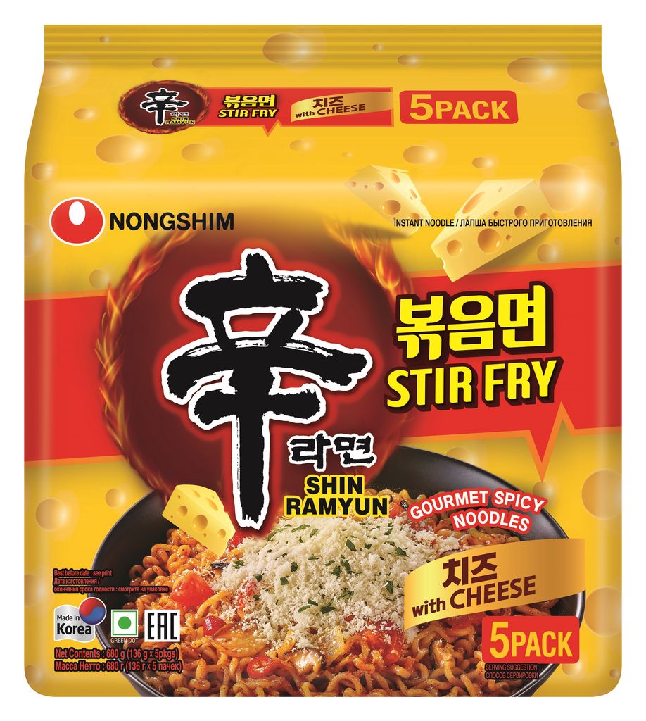 [GWP] Nongshim Shin Stir Fry Cheese Ramyun (Halal), 5s x 136g | Shopee ...