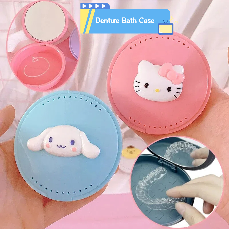Denture Bath Case, Denture Cup, Leak Proof Portable Retainer Case, with ...