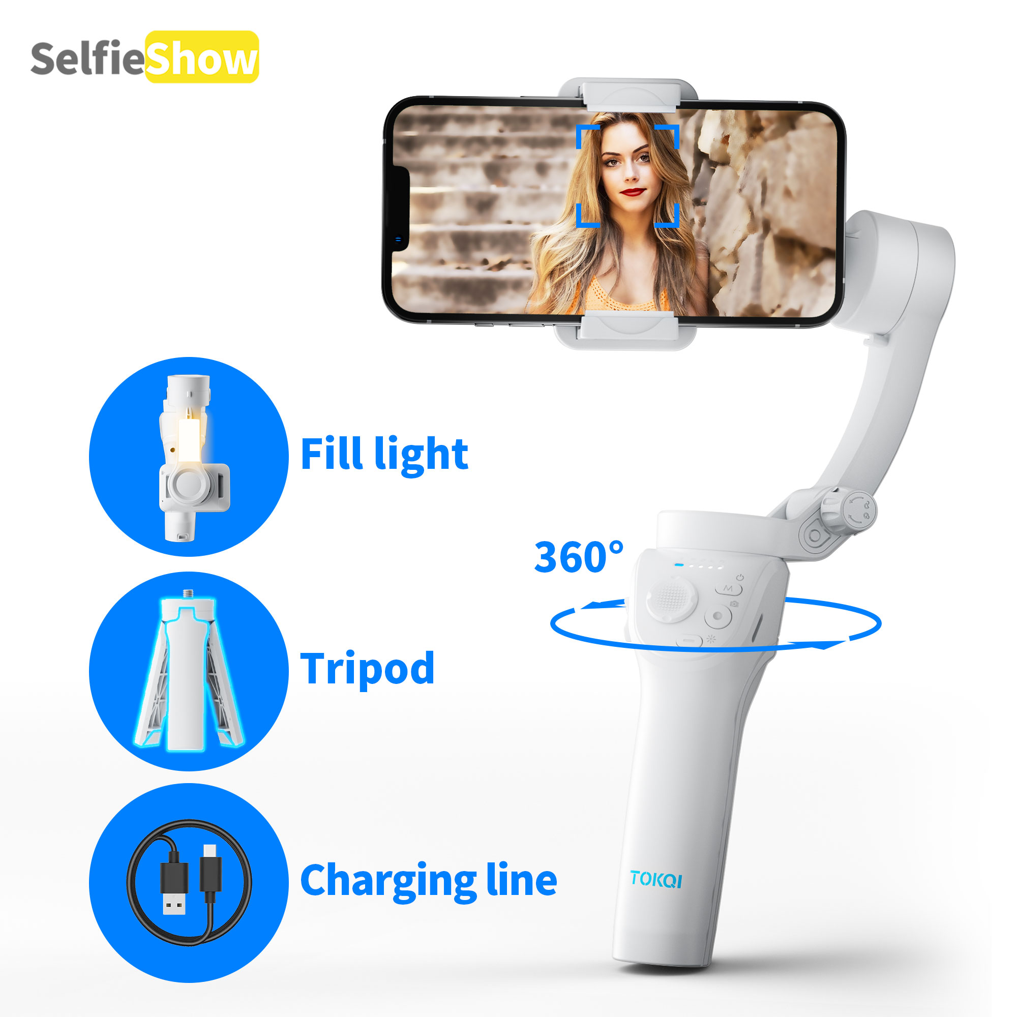 New gray handheld three-axis gimbal stabilizer for smartphones ...