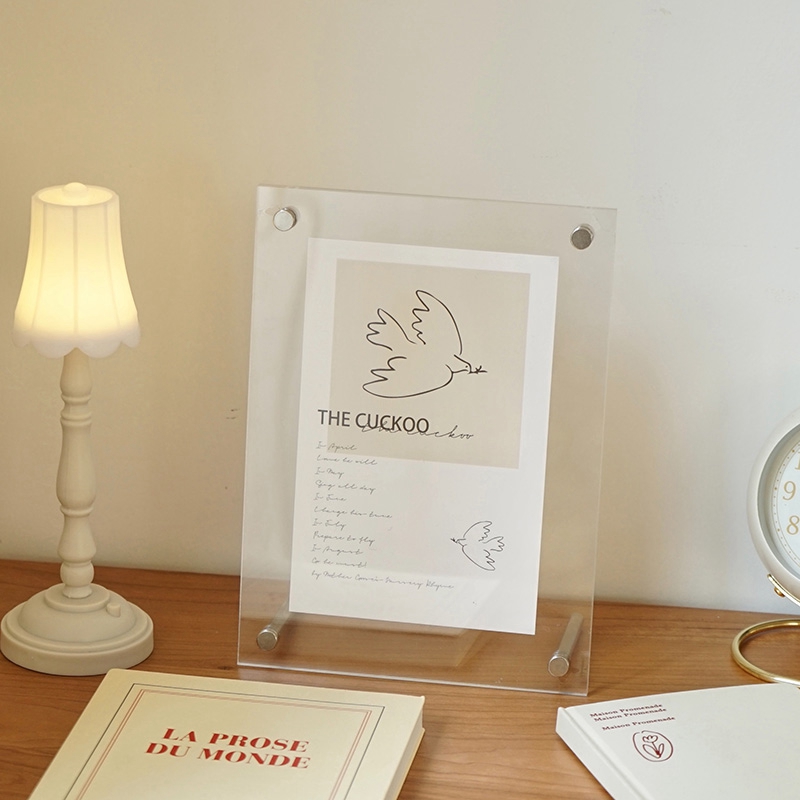 Acrylic Photo Frame Stand Display Picture Photo Frames ID Card Holder ...