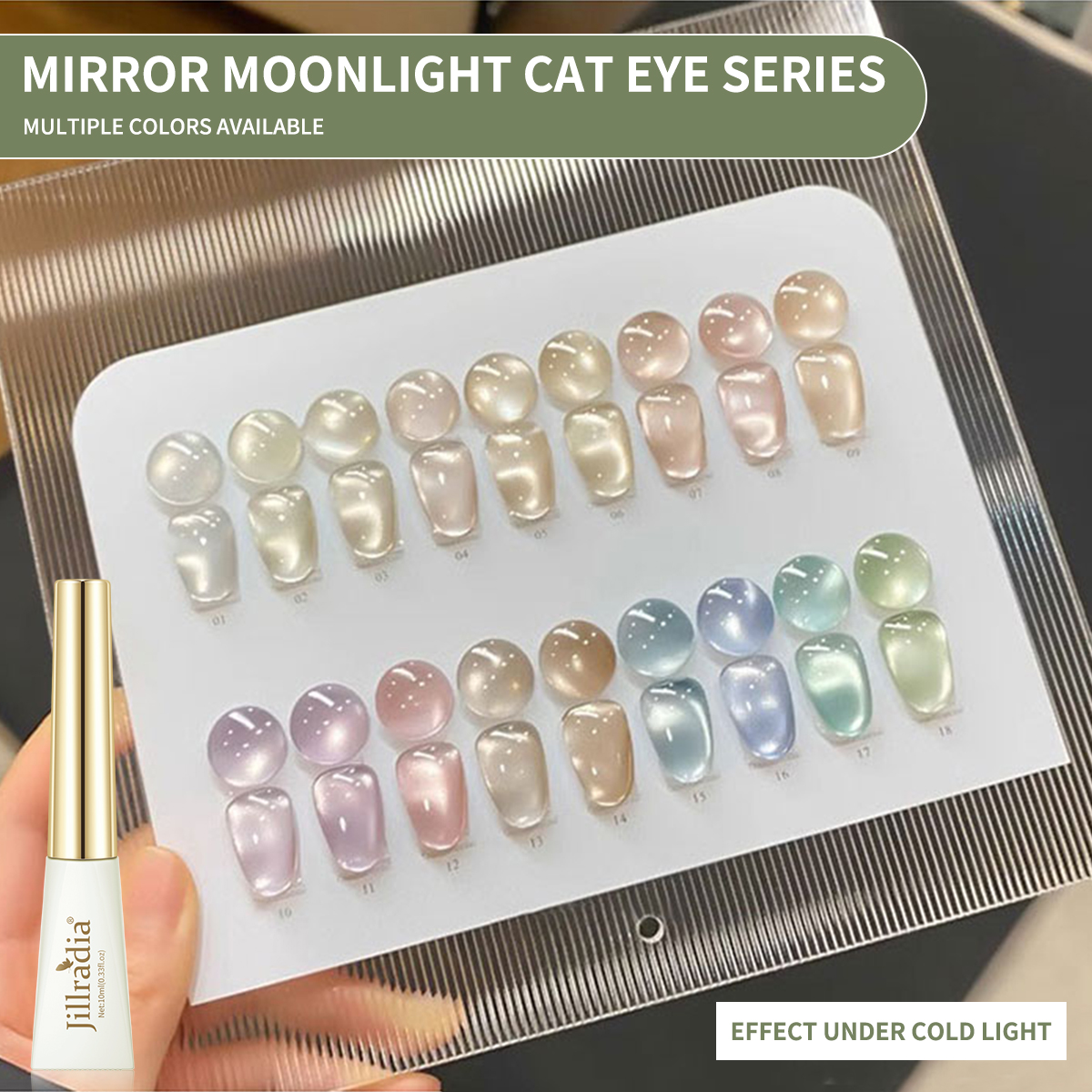 18Pcs 10Ml 18colors Mirror Moonlight Cat Eye Magnetic Gel Polish Set ...