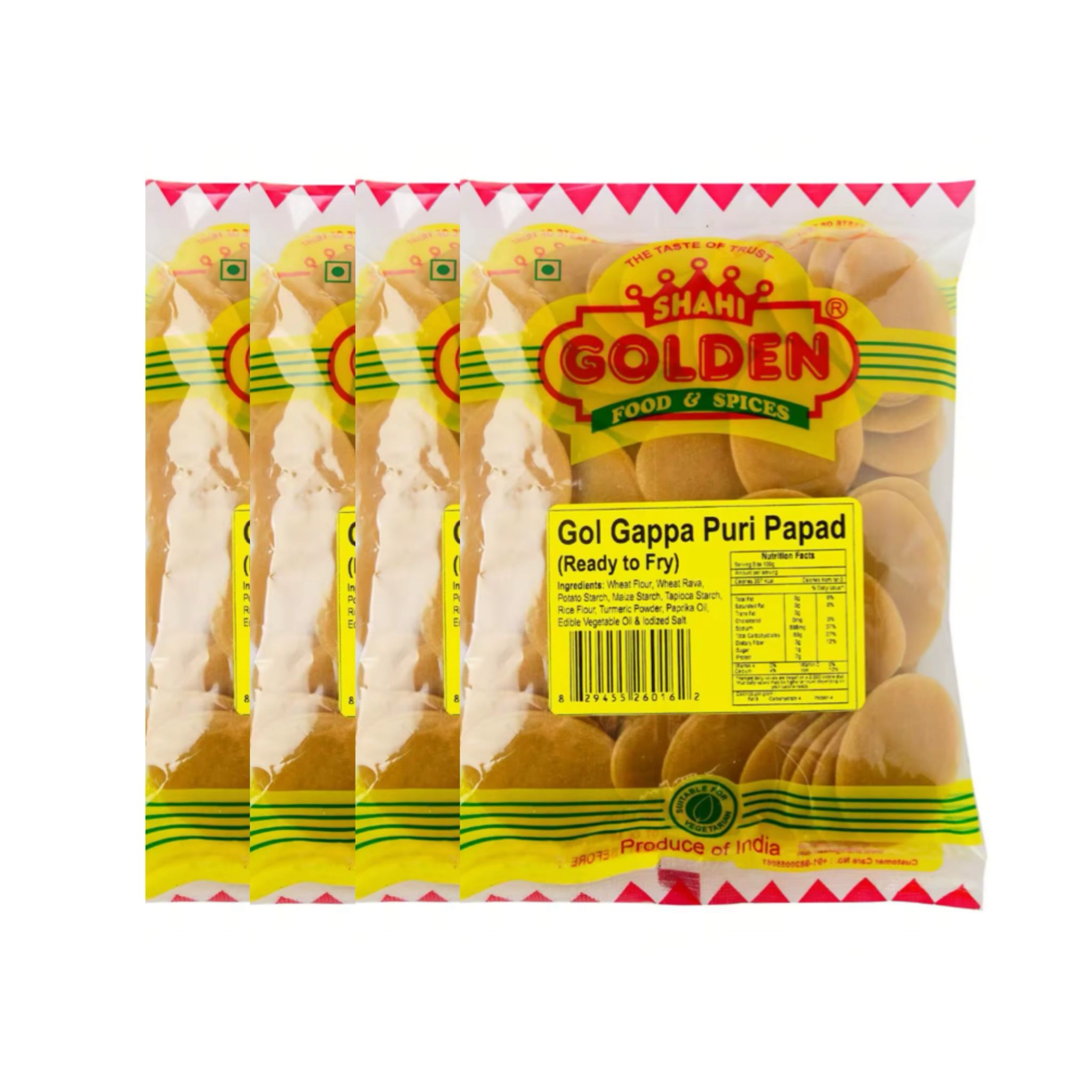 Shahi Golden Gol Gappa Pani Puri Papad 200g x 4 | Shopee Singapore