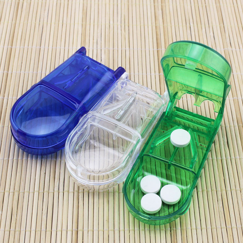 Plastic Rectangle Pill Cutter Portable Small Medicine Box Medicine ...