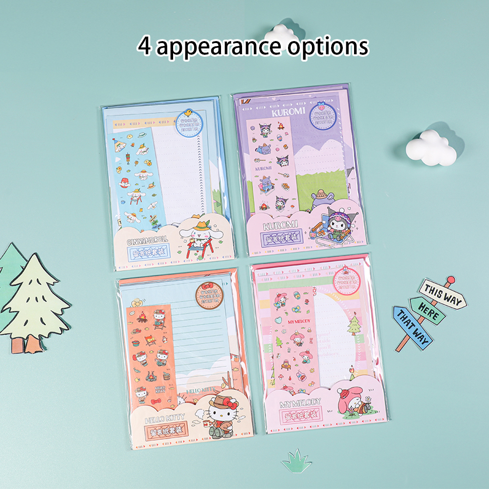 Sanrio Cute Cartoon Message Paper Set Letter paper Envelopes Gift Thank ...