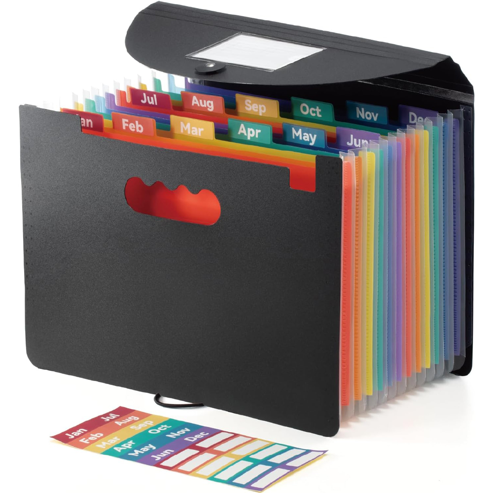 Expanding File Folder Color Insert Multi-layer File Organ Bag 12 ...