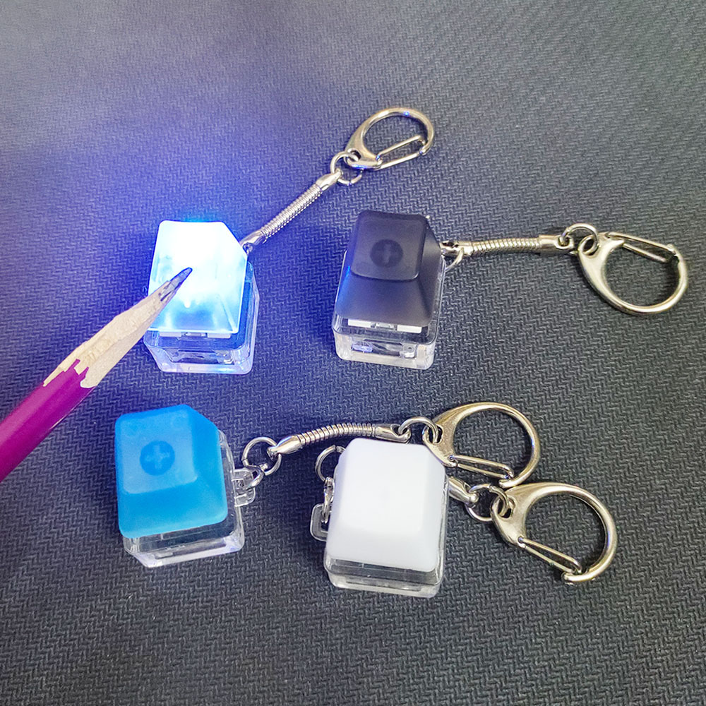 7 Colors Light Keychain Decompression Fingertip Press Toy Mechanical ...