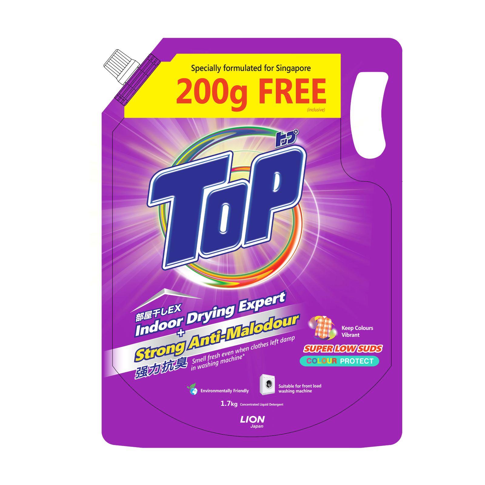 Top Super Low Suds Colour Protect Concentrated Liquid Detergent Refill ...
