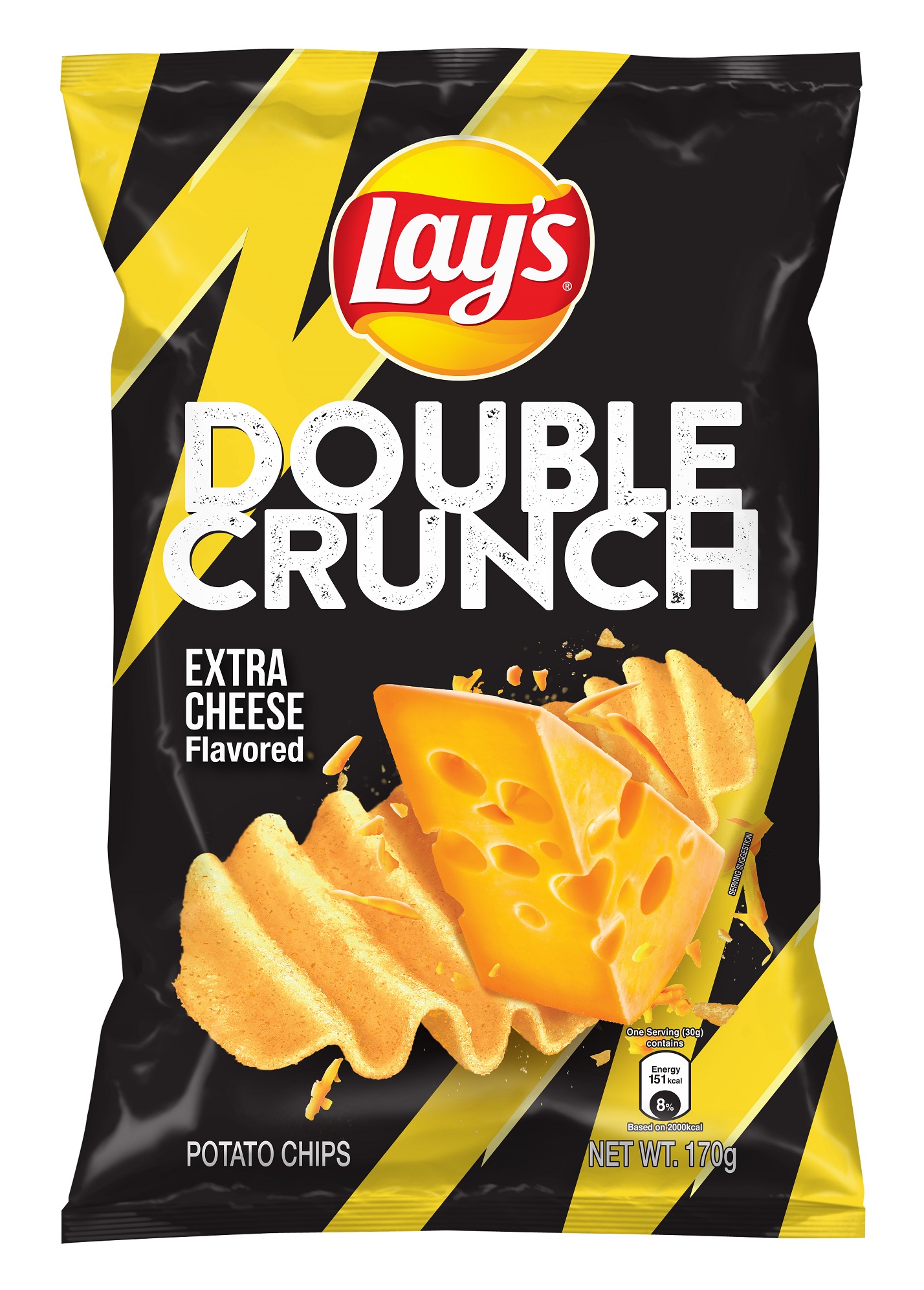 Lay's Double Crunch Potato Chips Extra Cheese (170g) | Shopee Singapore