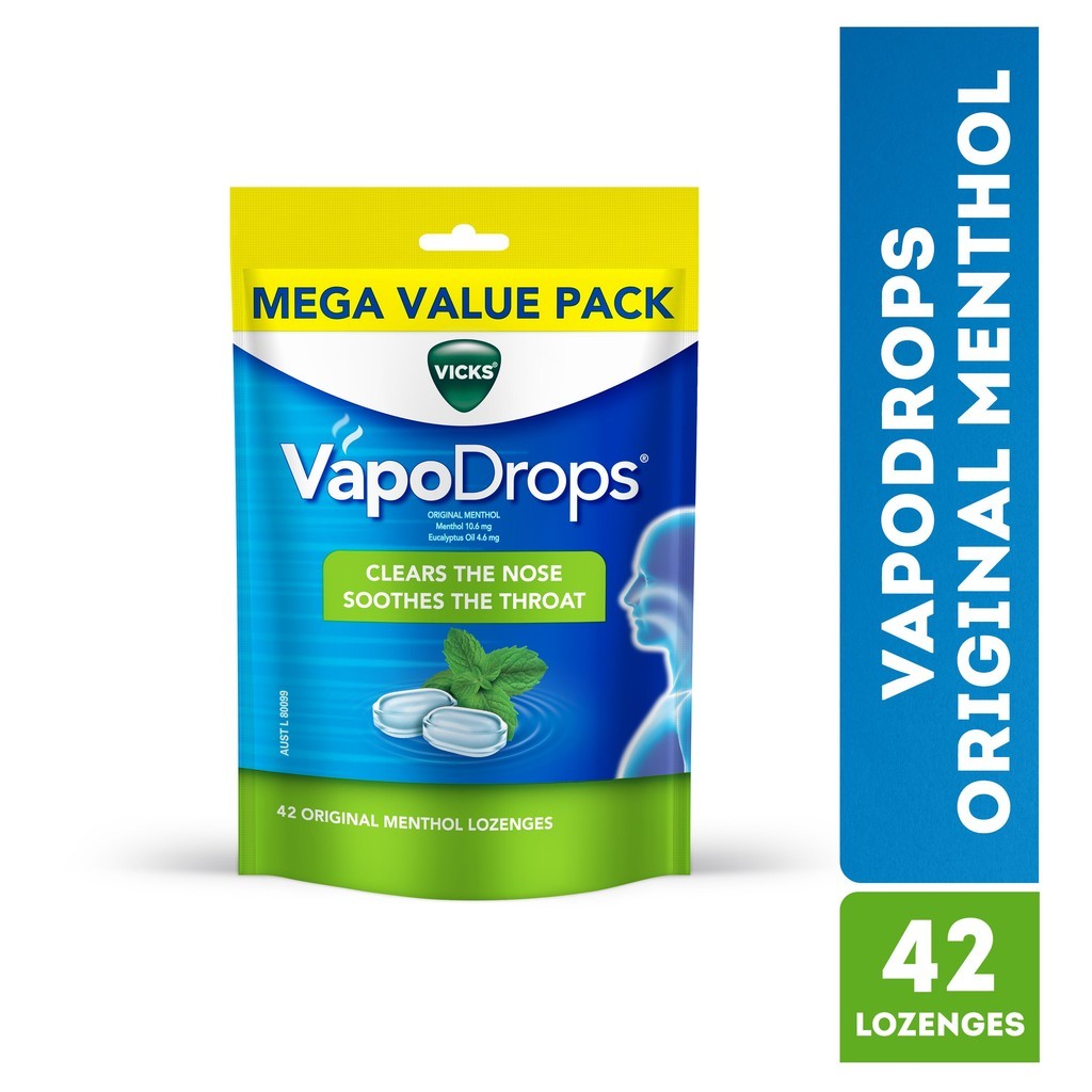 Vicks VapoDrops Menthol Cough Cold 42 Lozenges | Shopee Singapore
