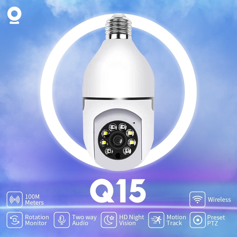 V380 IP CAM Wireless WIFI Panoramic Bulb cctv Camera 360 Degree Bulb ...