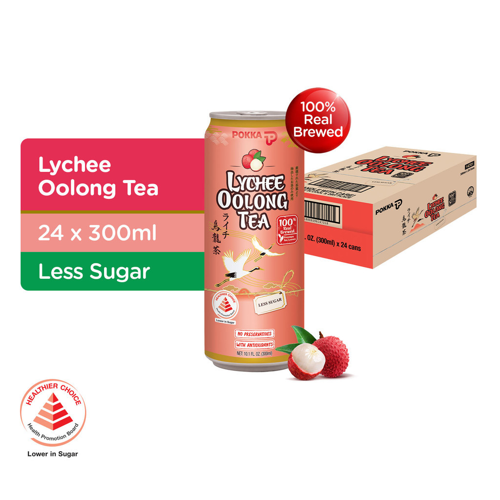 [1 Carton] Pokka Lychee Oolong Tea Less Sugar (24x300ml) | Shopee Singapore