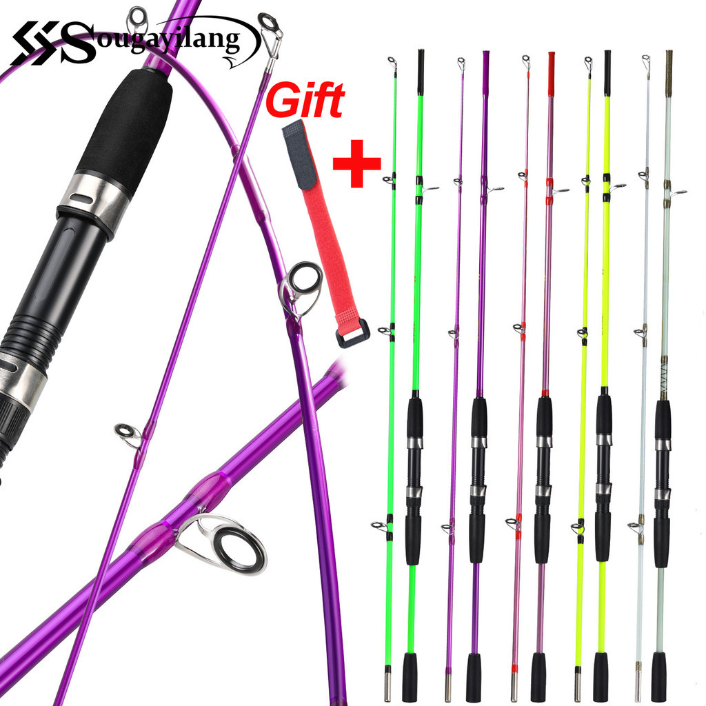 Sougayilang Fishing Rod 1.2m/1.8m/2.1m 2 Sections 5 Colors Spinning Fishing Rod Suitable For ...