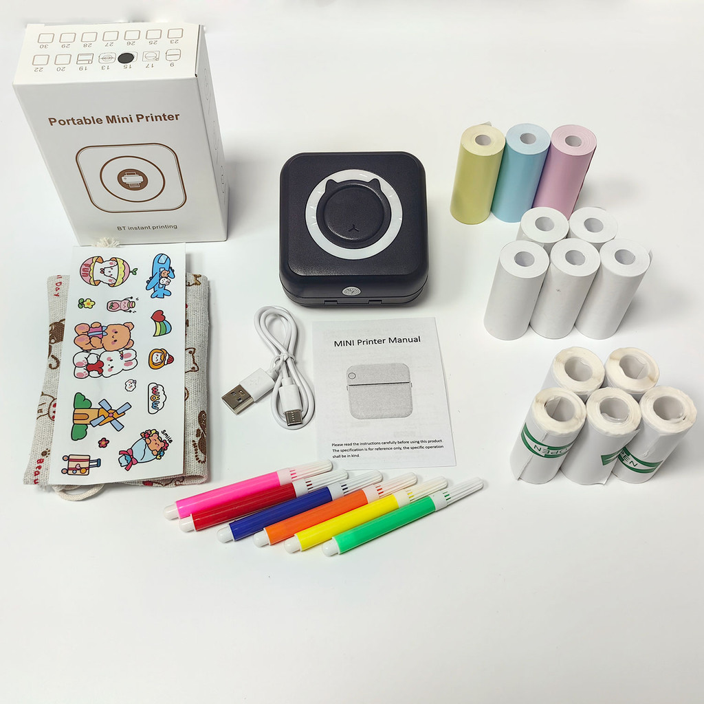 C15 Black Mini Small Portable Printer Package, Printable Pictures ...