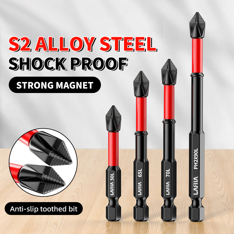 4pc Strong Torque Tungsten Steel Magnetic Anti-slip Screwdriver Bit Set ...